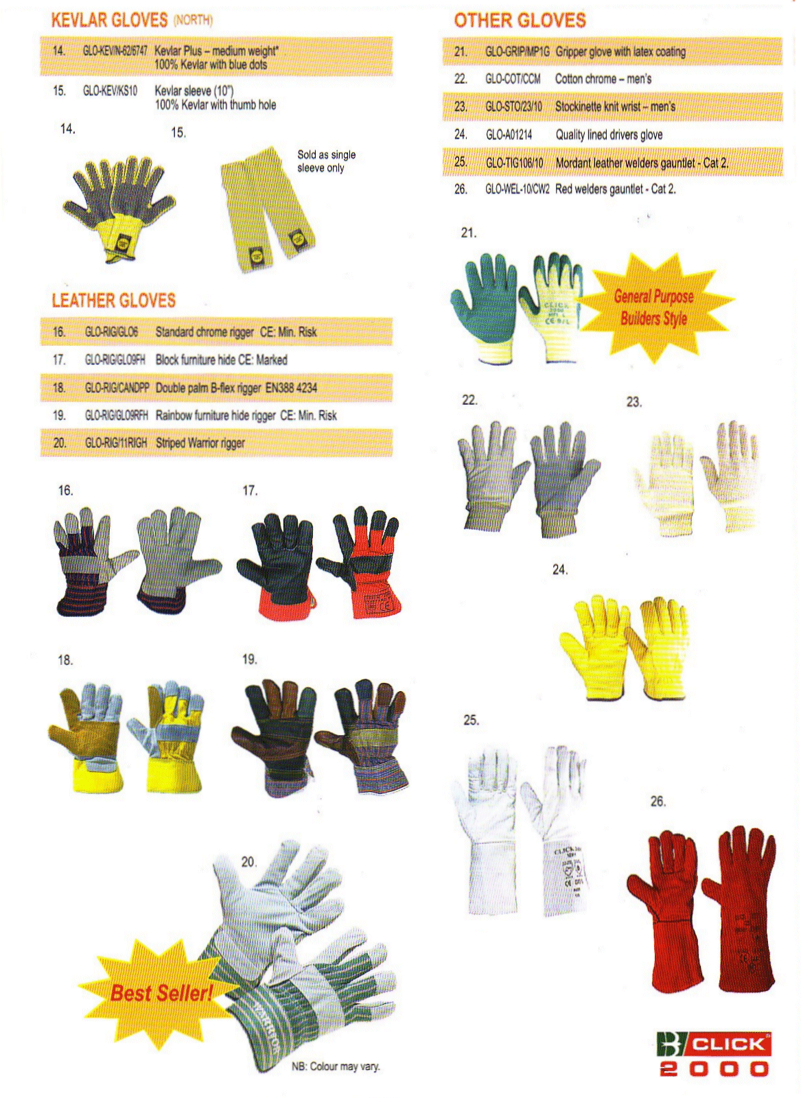 Gloves North Latex Kevlar Leather PVC Knitted Nitrile PU Disposable